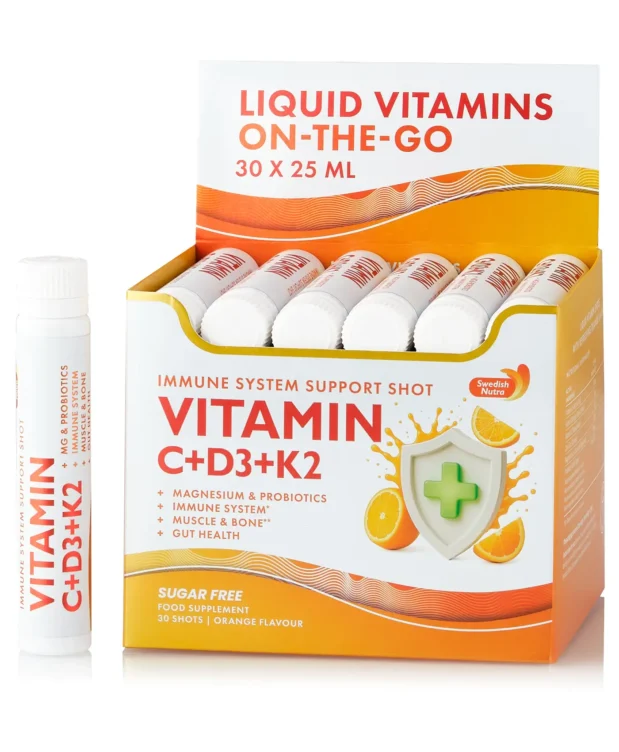Vitamina C 500 mg + Vitamina D3 + K2 + Probiotice - 30 Fiole - Grădina ...